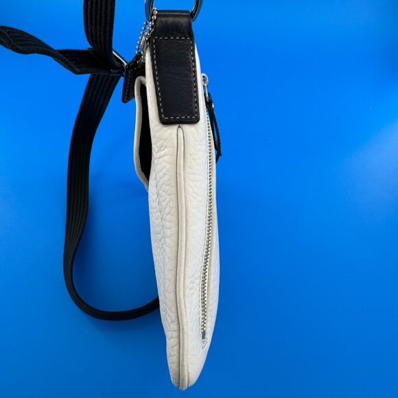 Coach | Bags | Coach Chalk Pebbled Leather Flap Front Crossbody Bag ...